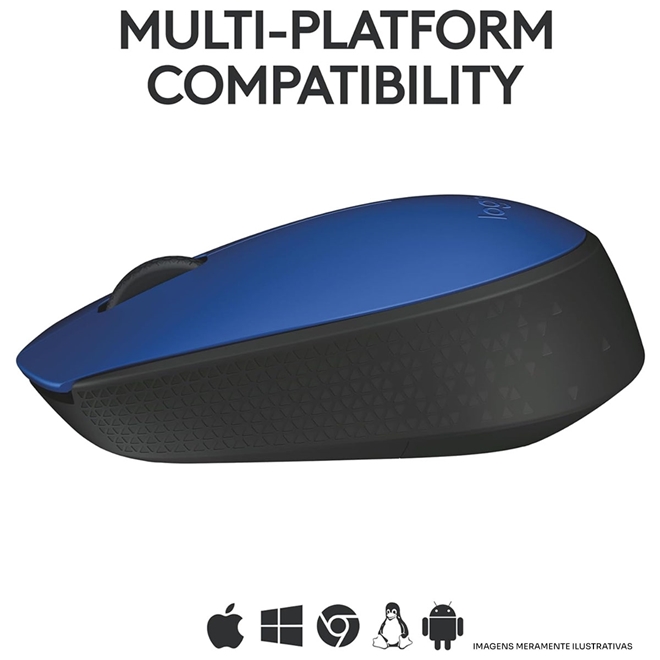 MOUSE LOGITECH M170 WIRELESS AZUL 6863V - Mouse sem fio Logitech M170 ...