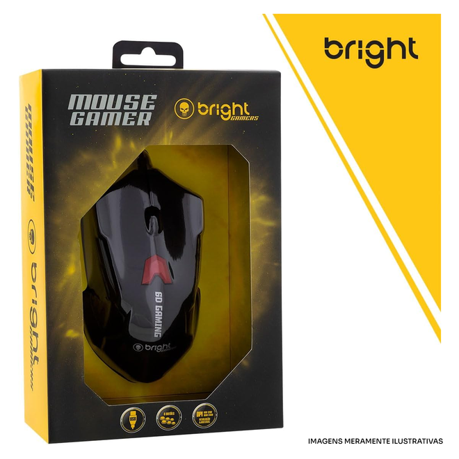MOUSE GAMER BRIGHT GAMING PRETO 0462 - MOUSE GAMER BRIGHT GAMING PRETO ...